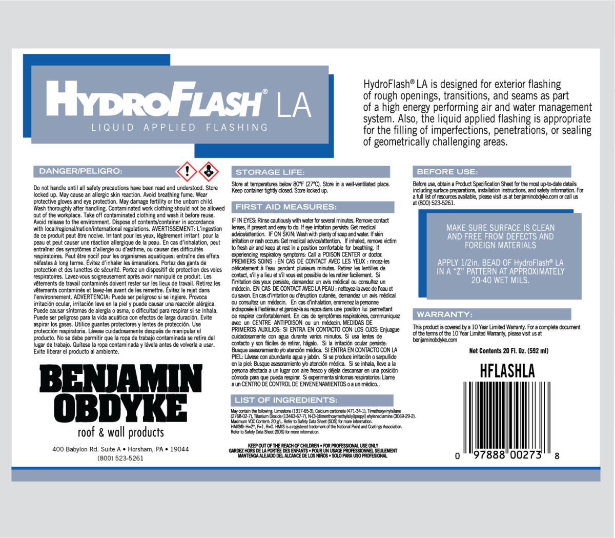 HydroFlash® LA | Benjamin Obdyke